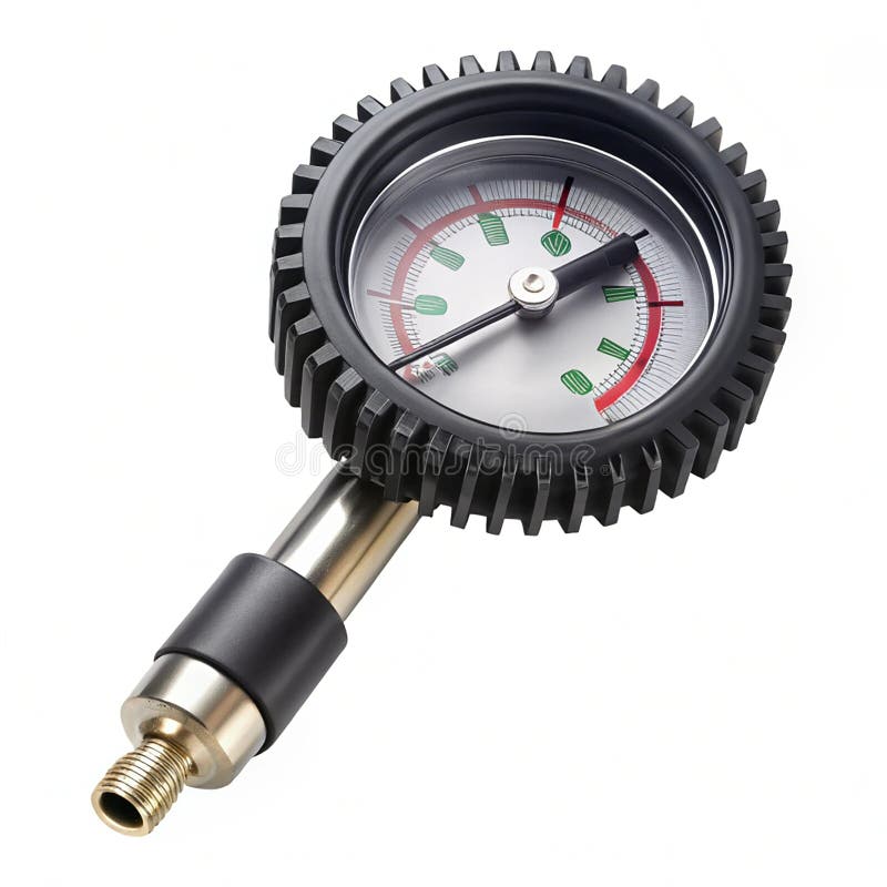 Plastic Tire Pressure Gauge with a Digital Display Stock Illustration ...