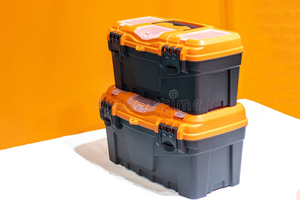 Plastic Tool Box Toolkit Case Stock Image - Image of industrial, open ...