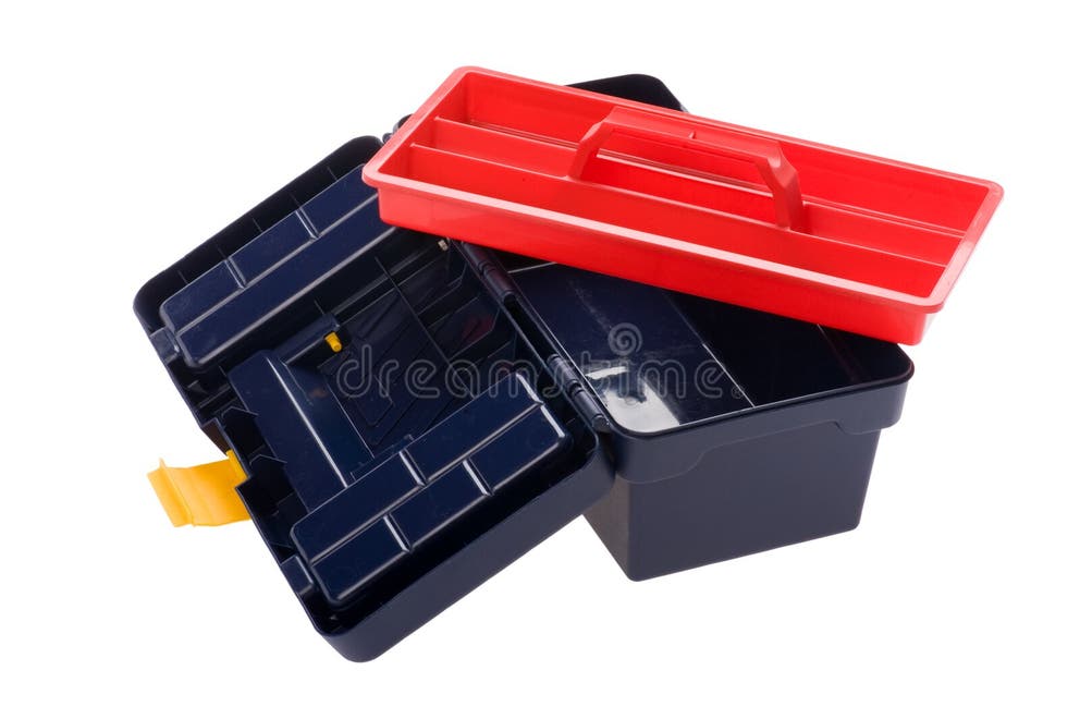 Plastic Tool Box on White Background Stock Image - Image of hardware ...