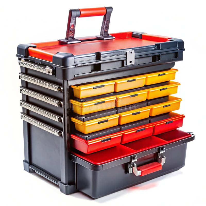 Plastic Tool Chest with Multiple Lockable Drawers Stock Illustration ...