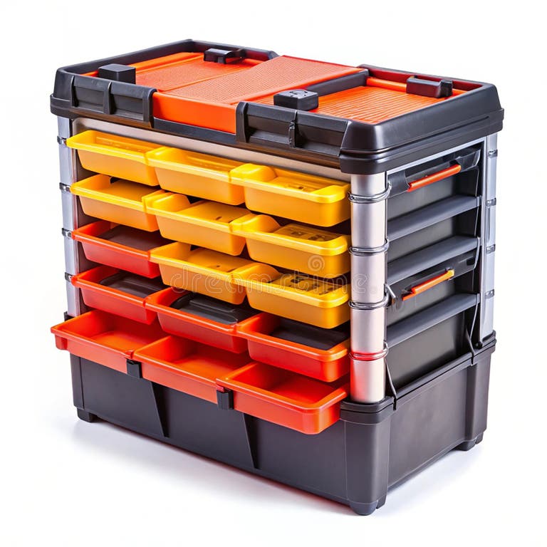 Plastic Tool Chest with Multiple Lockable Drawers Stock Illustration ...