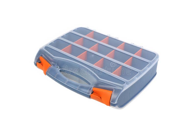 Plastic Tool Storage Box with Clear Lid Isolated Stock Photo - Image of ...
