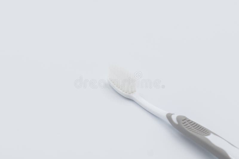 Plastic Toothbrush on Grey Background Stock Image - Image of object ...