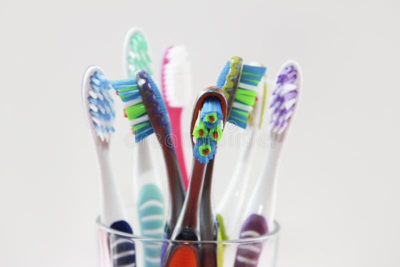 Plastic Toothbrushes for Brushing Teeth Stock Photo - Image of breath ...