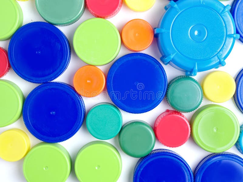 Plastic tops and caps stock photo. Image of object, recycle - 38013980