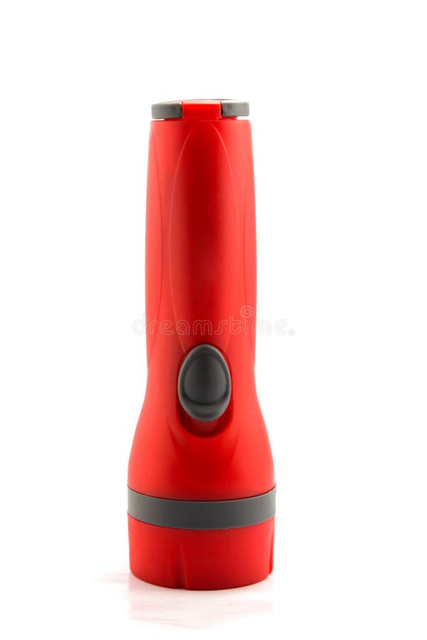 Plastic Torch Flashlight Isolated Stock Photo - Image of electric ...