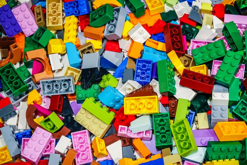 Plastic Toy Blocks Background in Multiple Colours Editorial Image ...