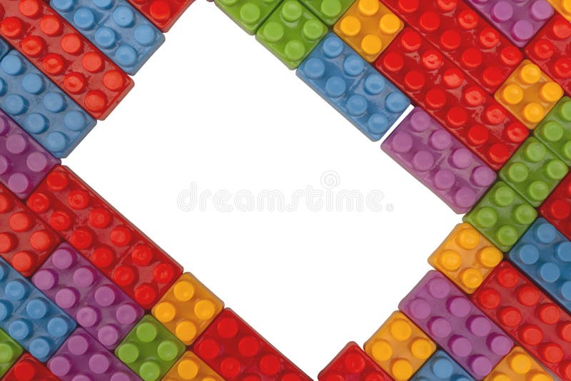 Plastic Toy Blocks Multi-colored Children`s Building Kit Cubes Stock ...