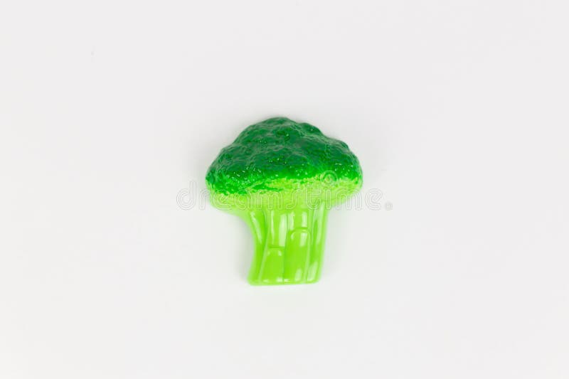 Plastic Toy Broccoli on a White Background Vegetable Stock Photo ...