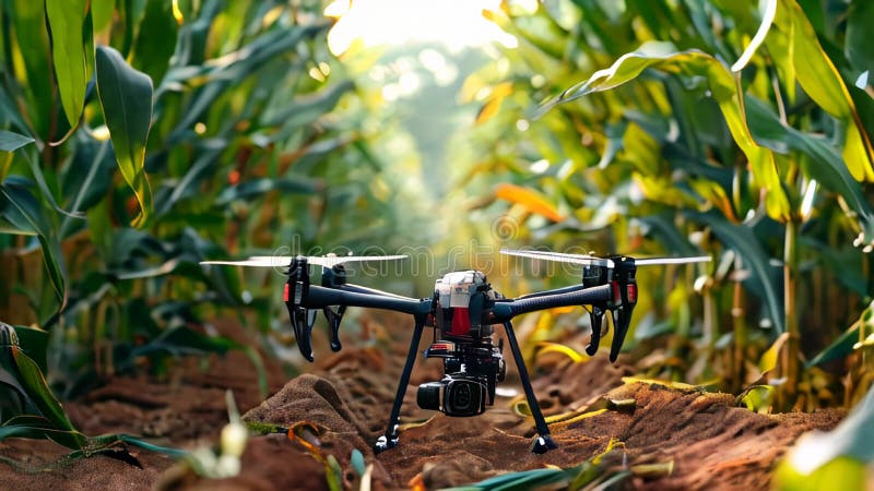 Plastic Toy Drone in the Corn Field. Close-up Stock Footage - Video of ...