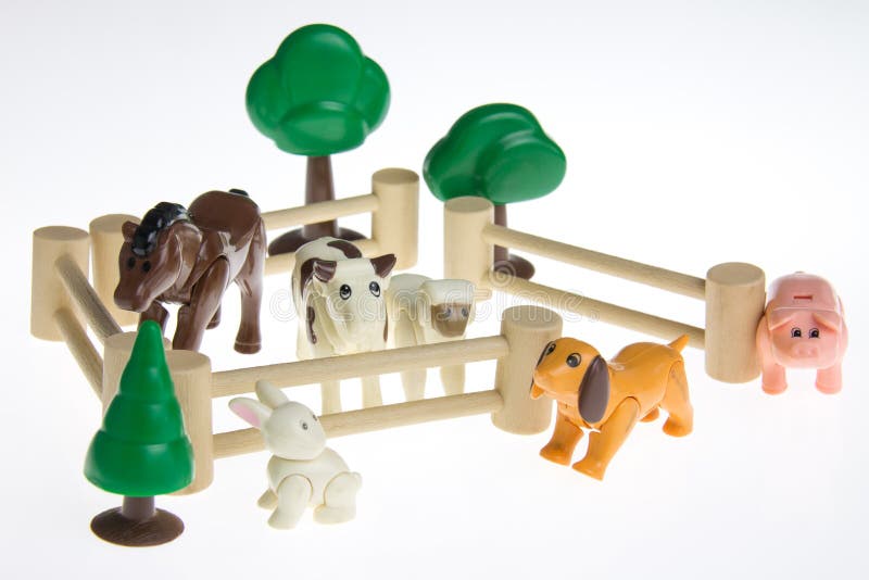 Plastic toy farm animals stock photo. Image of kids, nature - 47262104