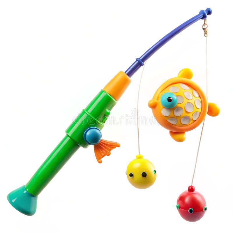 Plastic Toy Fishing Pole with Removable Bait Stock Illustration ...