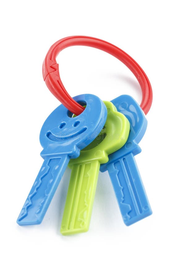 Teether for baby key stock image. Image of background - 111392875
