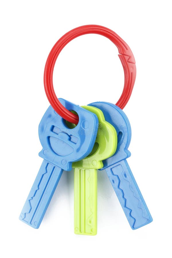 Plastic toy keys isolated stock image. Image of infant - 115609421