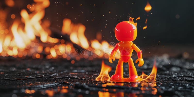 A Plastic Toy Melting and Distorting in the Intense Heat of a Fire ...