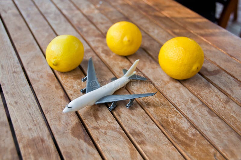 Plastic Toy Model Plane Surrounded by Yellow Lemons Stock Photo - Image ...
