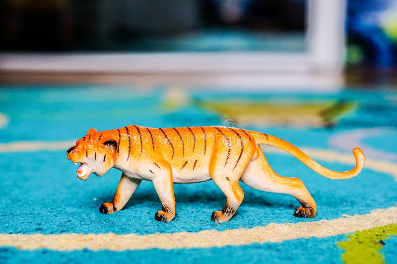 Plastic toy tiger stock image. Image of figure, plastic - 85573039