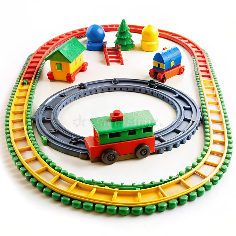 Plastic Toy Train Track Set with Customizable Layouts Stock ...