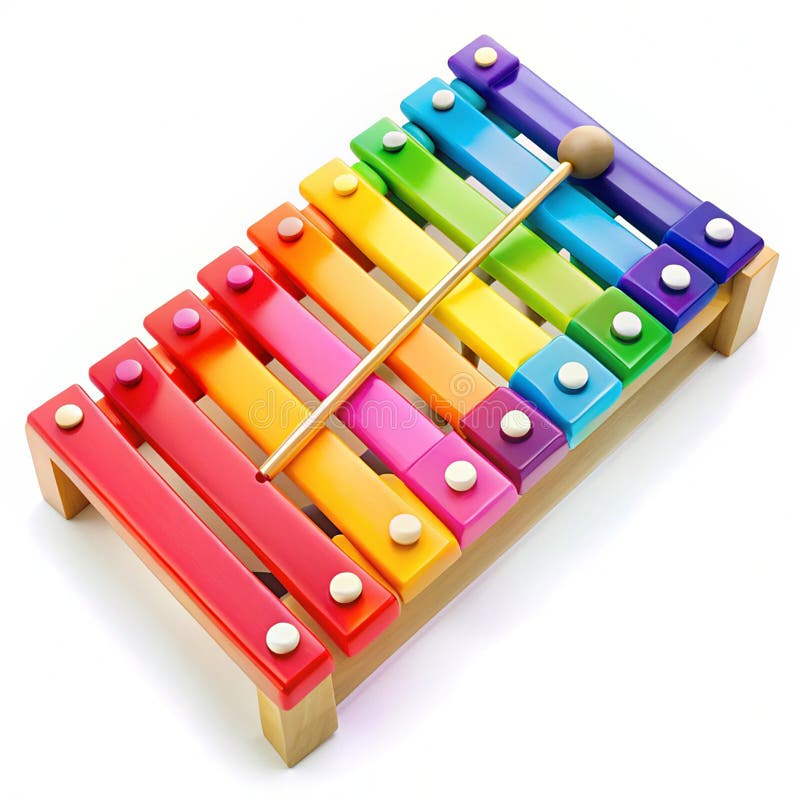 Plastic Toy Xylophone with Colorful Keys Stock Illustration ...