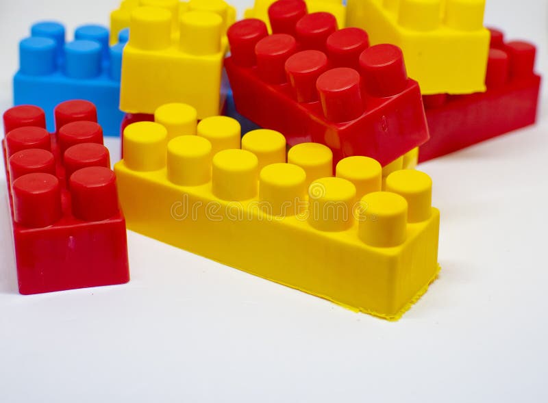 Plastic Toys Building Blocks Stock Photo - Image of cartoon, people ...