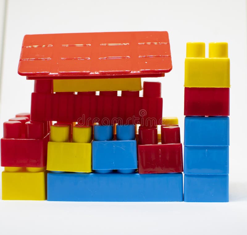 Plastic Toys Building Blocks Stock Image - Image of object, child ...