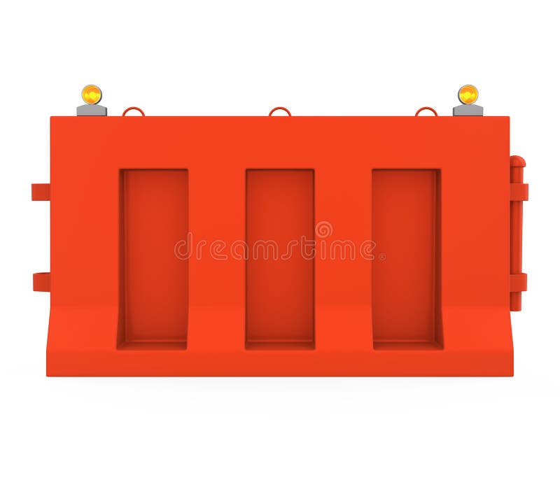 Plastic Traffic Barrier Isolated Stock Illustration - Illustration of ...