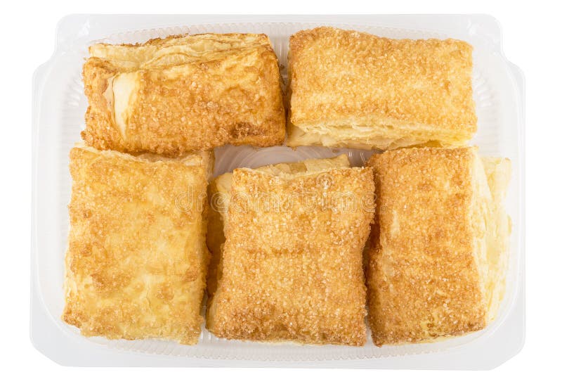 Plastic Transparent Box Flaky Biscuits Isolated White Stock Photos ...