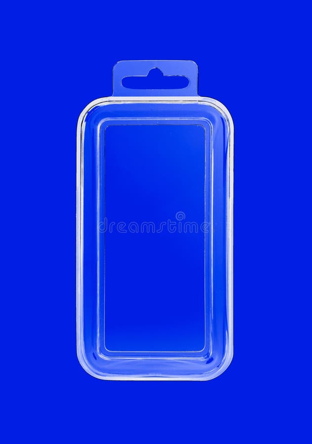 Plastic Transparent Container on Blue Stock Photo - Image of gift ...