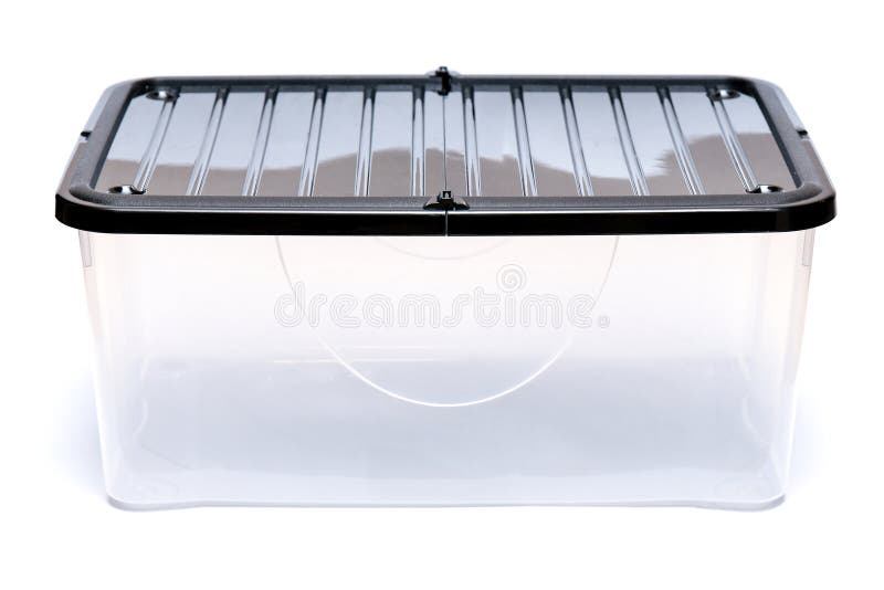 Empty Plastic Storage Boxes Stacked on the Floor of the Room Stock ...