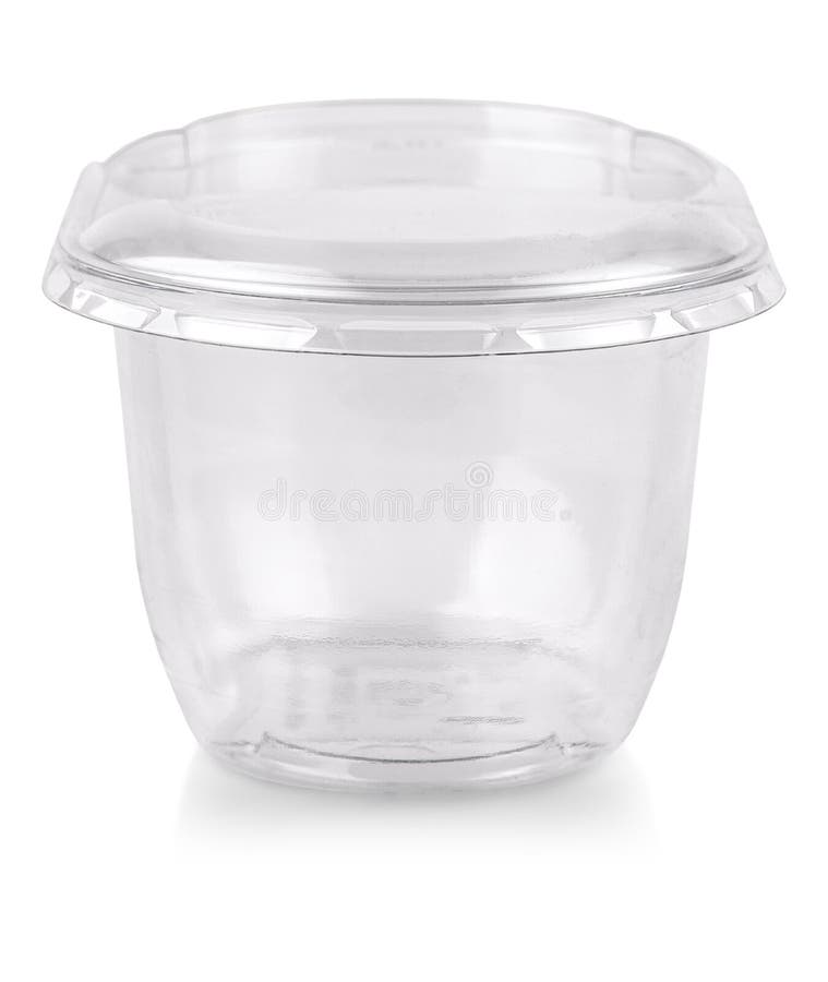 Plastic Transparent Jar with a Lid Isolated Stock Photo - Image of ...