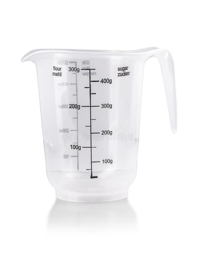 Plastic Transparent Kitchen Measuring Cup Isolated on White Stock Image ...