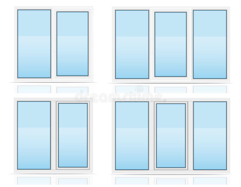 Plastic Transparent Window View Indoors and Outdoors Vector ...