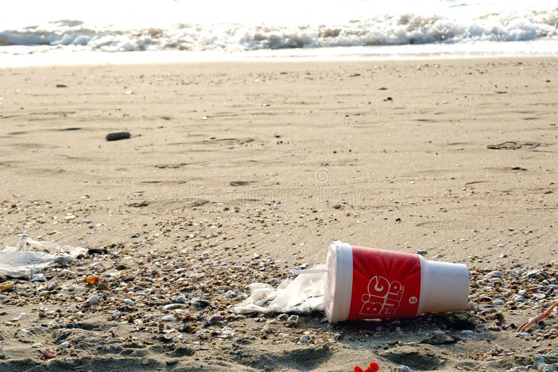 Plastic Trash on Beautiful Beach Editorial Photography - Image of ...