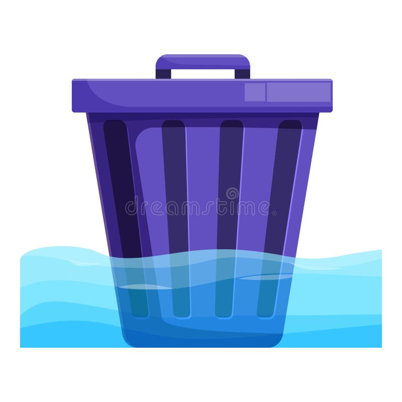 Plastic Trash Can Floating in Ocean Water Pollution Problem Stock ...