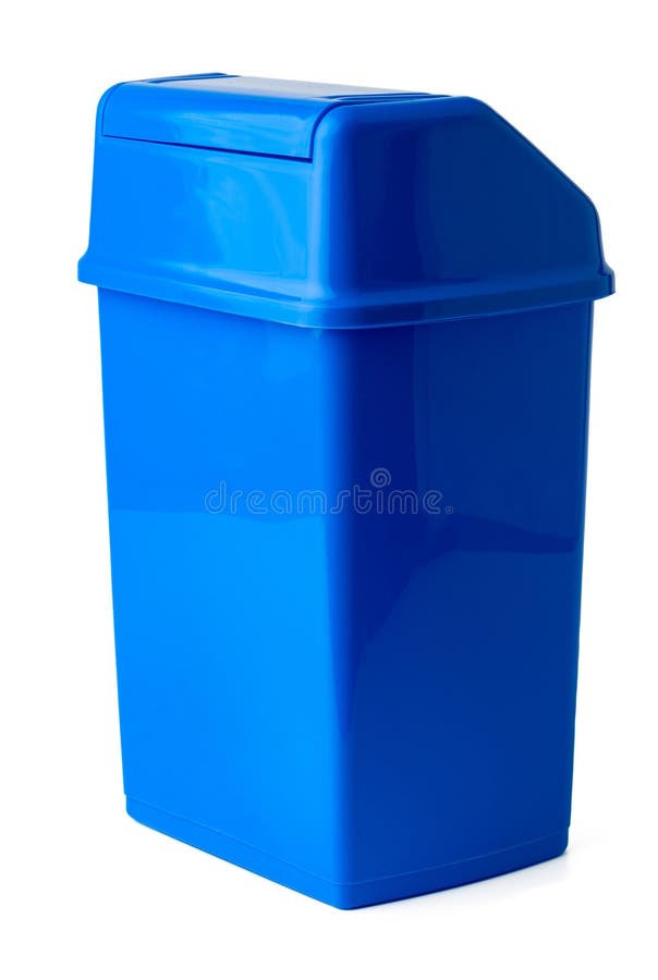 Plastic Trash Can with Lid Isolated on White Background Stock Photo ...