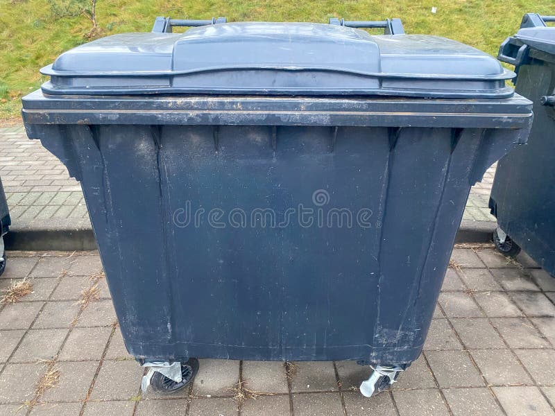 Plastic Trash Can on the Street Stock Photo - Image of hygiene, urban ...