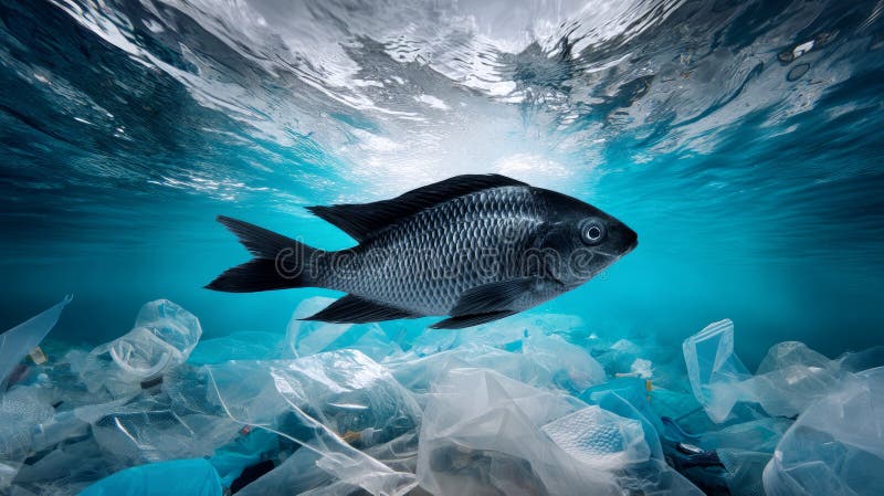 Plastic Trash. Conceptual Image of Fish and Plastic. Plastic Pollution ...
