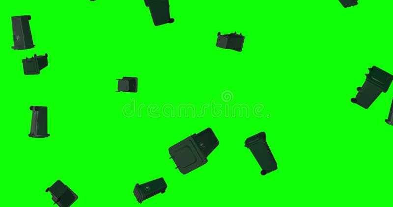 Plastic Trash Garbage Bin Outdoor Falling Green Screen Animation 3d ...