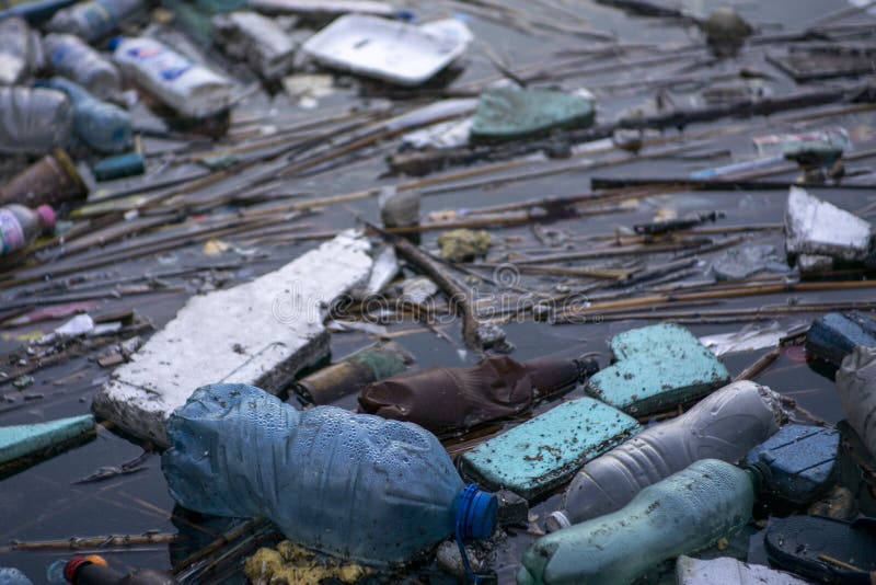 Plastic Trash and Garbage in the Sea Stock Image - Image of trash ...