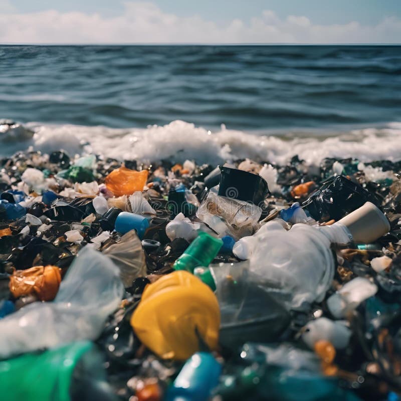 Plastic Trash that Has Been Washed on the Shore at the Beach Stock ...