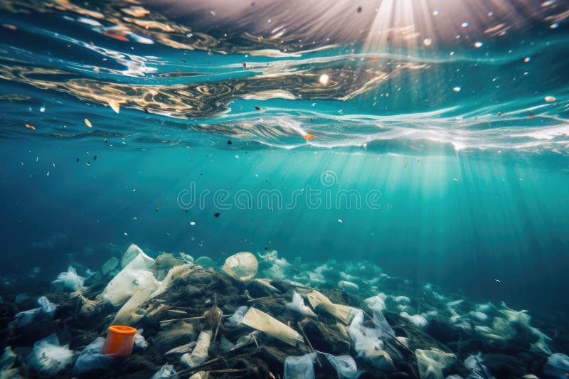 Plastic Trash, Pollution & Garbage Underwater in the Ocean. Generative ... Plastic Trash, Pollution & Garbage Underwater in the Ocean. Generative ...