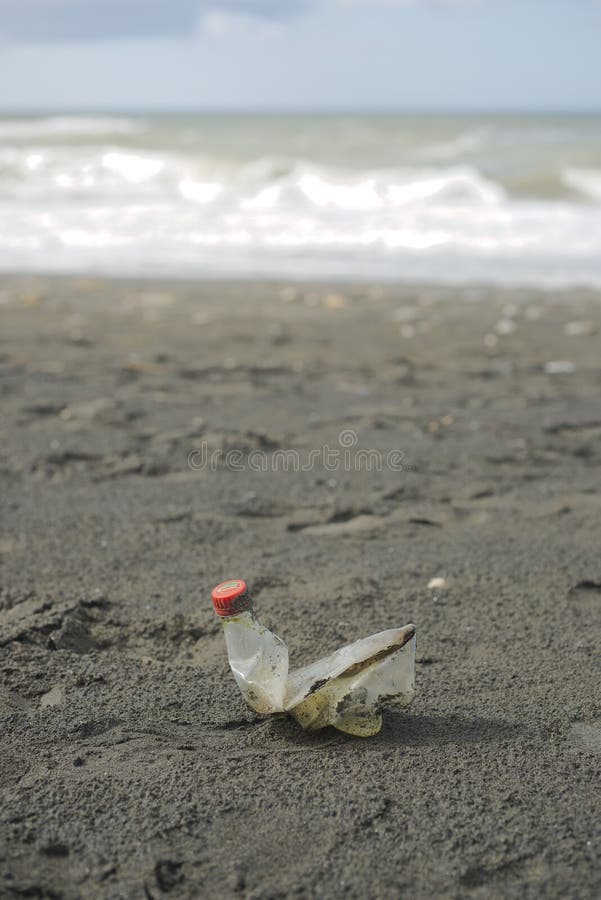 Plastic Trash Stranded on a Mediterranean Beach Stock Photo - Image of ...