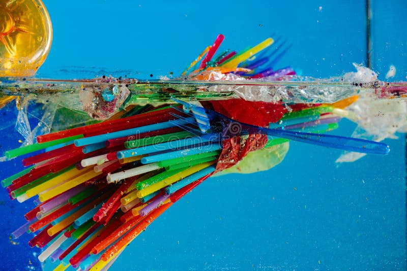 Plastic Trash Swimming on Top of the Water Stock Photo - Image of ...