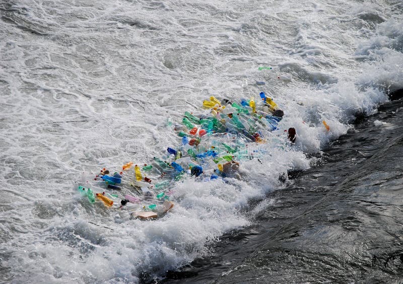 Plastic Trash Trapped At A Waterfall 2 Stock Image - Image of ball ...