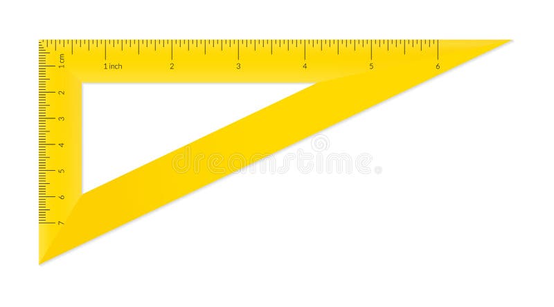 Plastic Triangle with Metric and Imperial Units Ruler Stock Vector ...