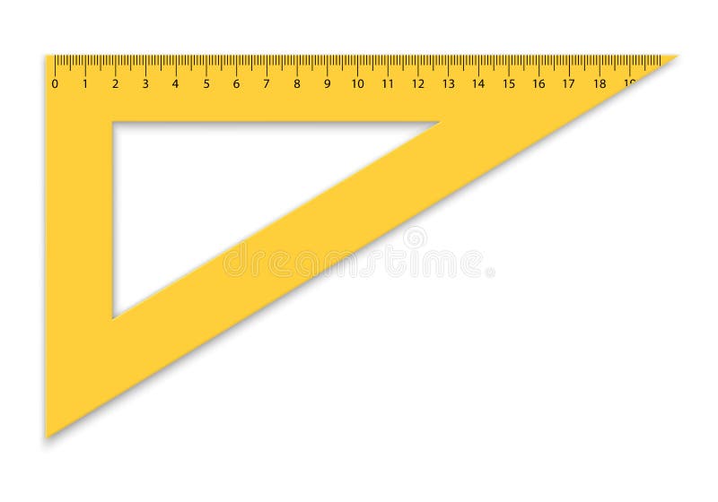 Plastic Triangle with Metric and Imperial Units Ruler Scale Stock ...