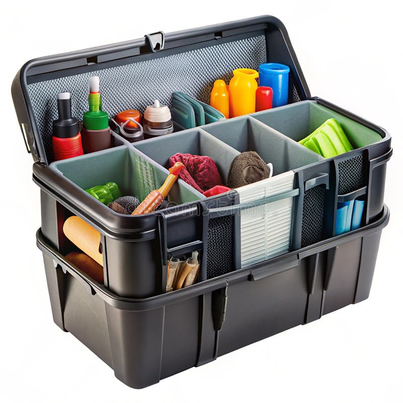 Plastic Trunk Organizer with Compartments Stock Illustration ...