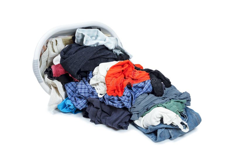 Plastic Tub with Heap of Clothes Stock Image - Image of heap, full ...