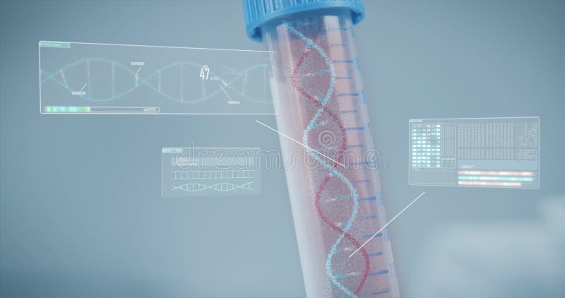 Plastic Tube of Blood with a DNA Helix Design Stock Image - Image of ...