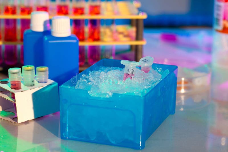 Plastic Tube in a Box Full of Ice Stock Image - Image of blood, freeze ...